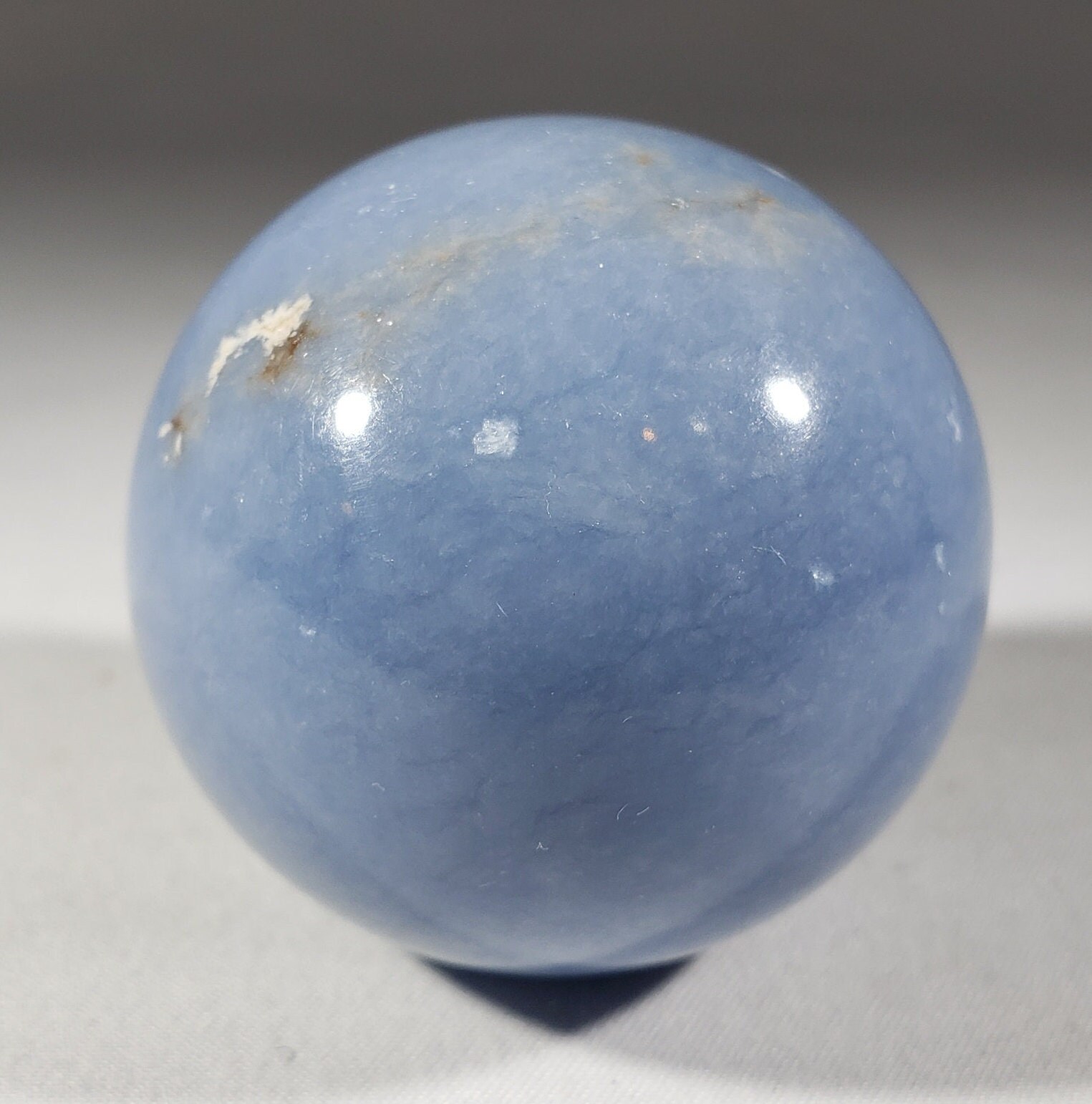 LARGE ANGELITE Sphere Natural Stone Hand Carved Gemstone Sphere 45mm [67]