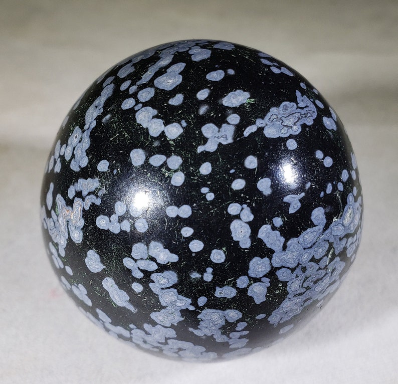 LARGE SNOWFLAKE OBSIDIAN Sphere Natural Stone Hand Carved | Etsy