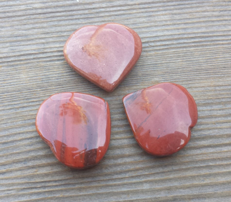 NATURAL RED JASPER Gemstone Puffy Heart 30-35mm - Etsy