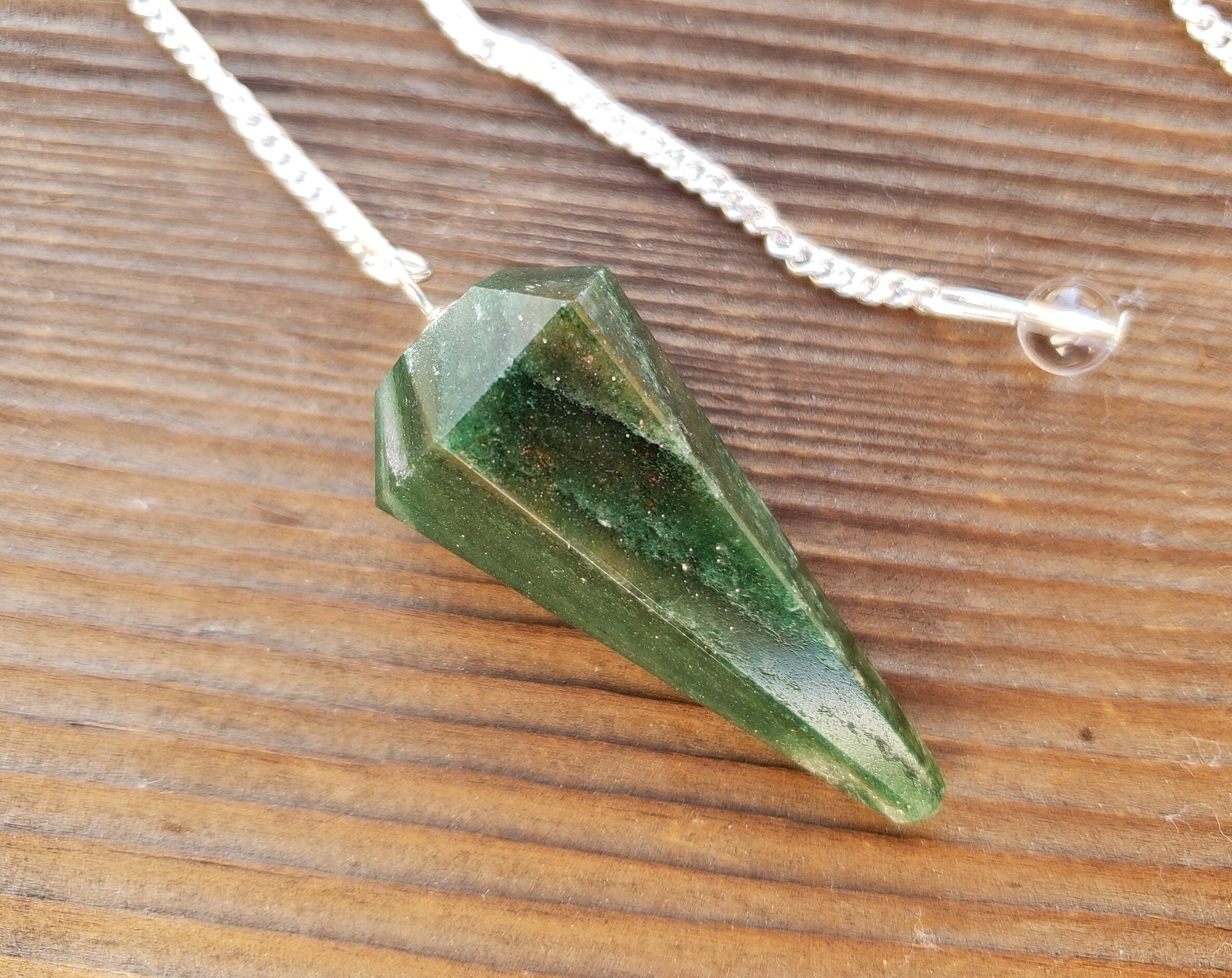JADE Natural Stone Gemstone Faceted Pendulum