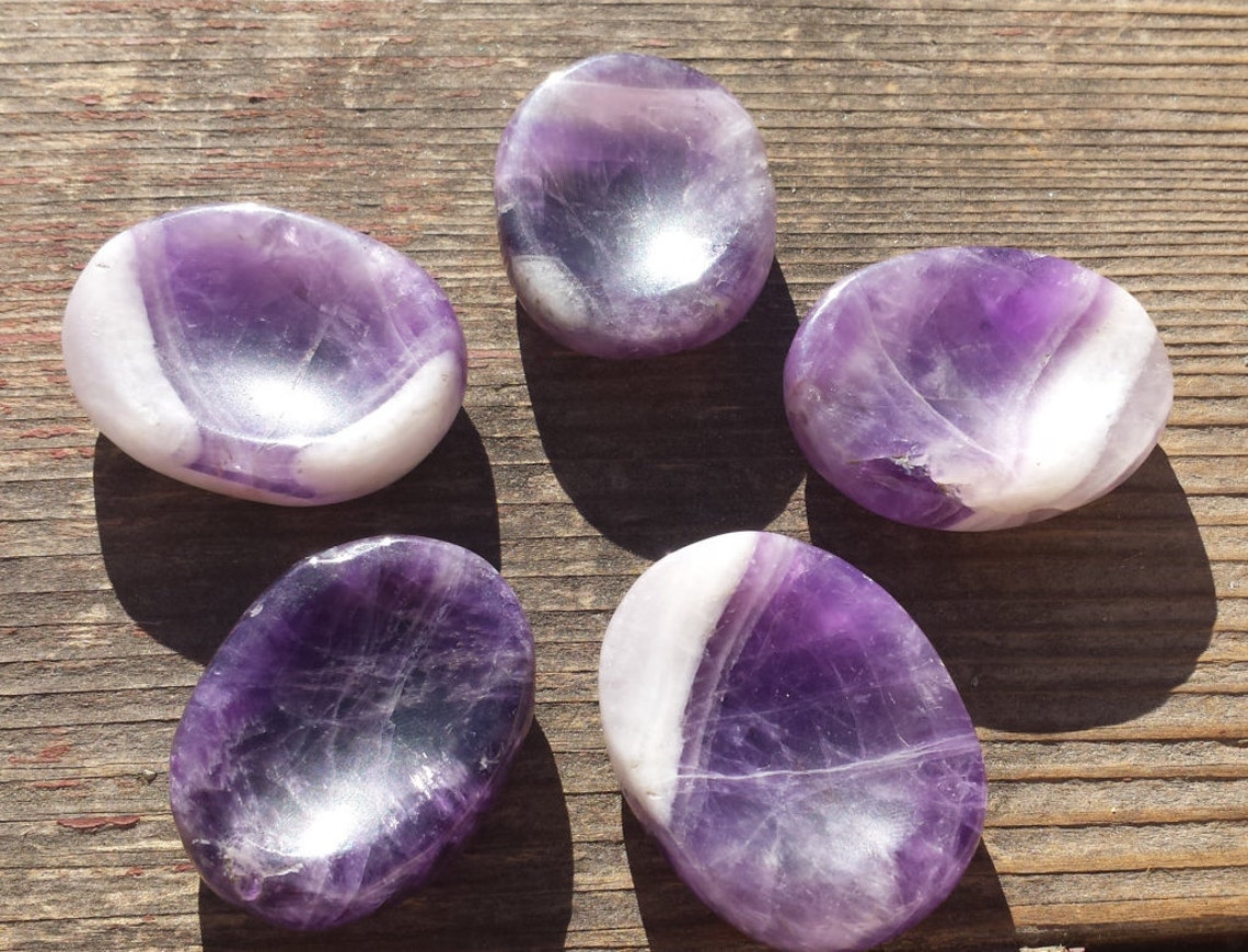 AMETHYST Worry Stone Natural Stone Hand Carved Gemstone Worry - Etsy