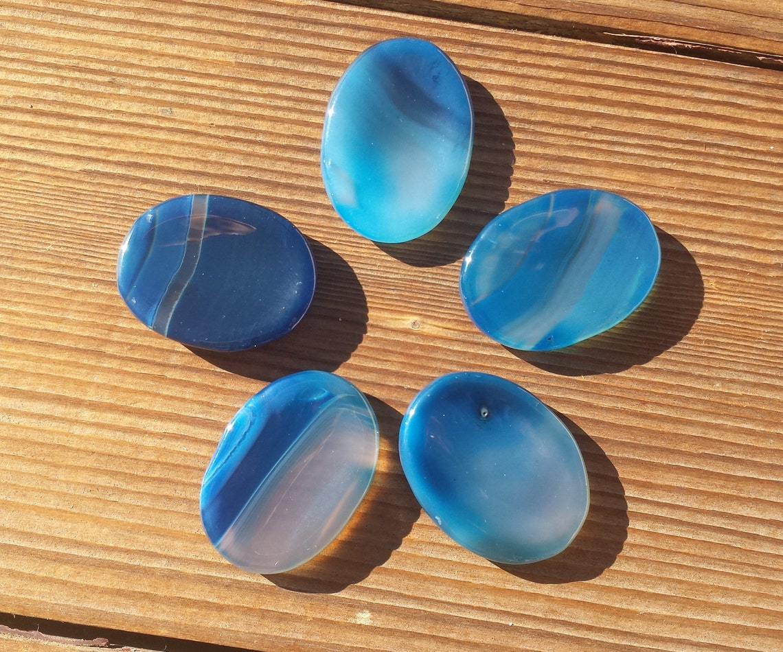 BLUE ONYX Worry Stone Natural Stone Hand Carved Gemstone Worry - Etsy