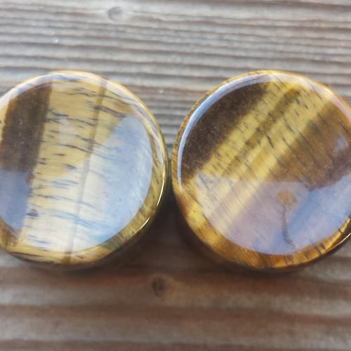 Pair of Real CONCAVE TIGER EYE Plugs Gauges Body Jewelry - Etsy