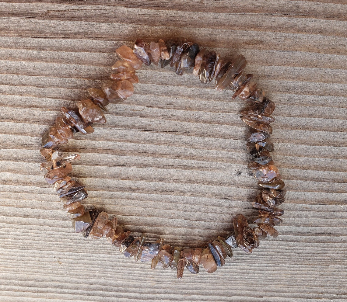 ANDELUSITE Natural Stone Gemstone Stretchy Chip Bracelet - Etsy