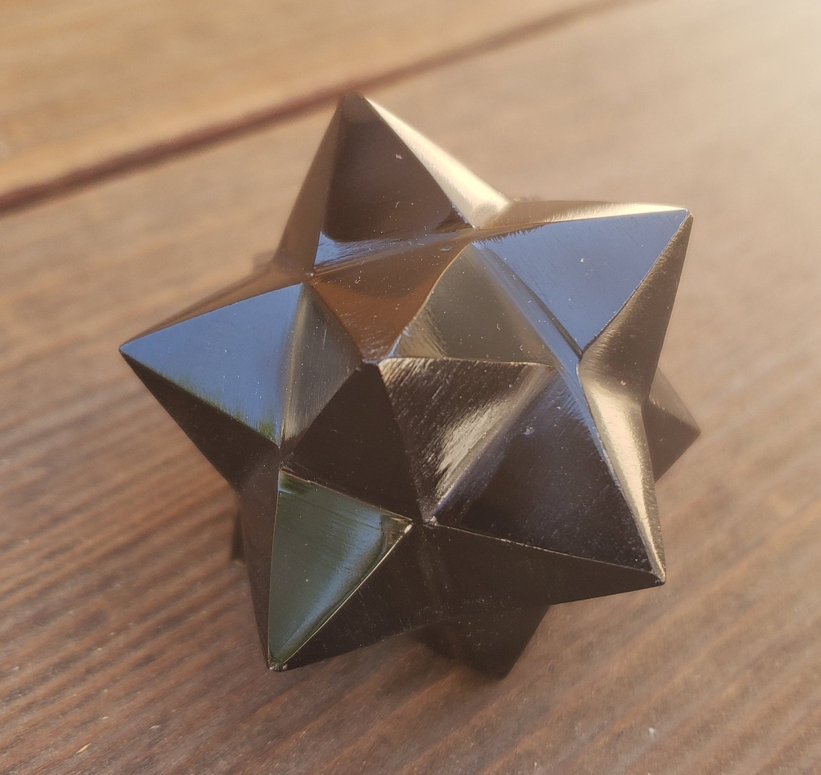 LARGE 12 Point GEMSTONE MERKABA Star Natural Onyx (One)