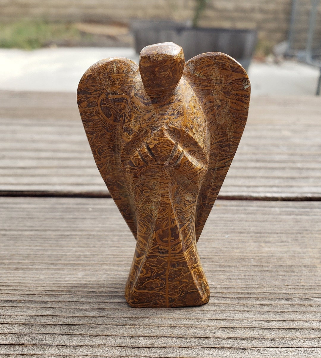3" CALLIGRAPHY STONE ANGEL Natural Handcarved Stone Gemstone - Etsy