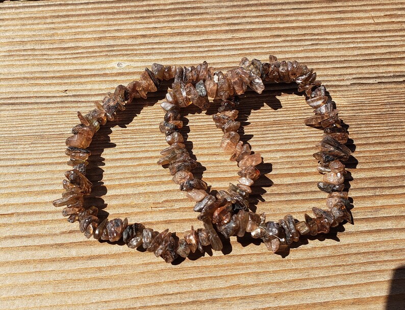 ANDELUSITE Natural Stone Gemstone Stretchy Chip Bracelet - Etsy
