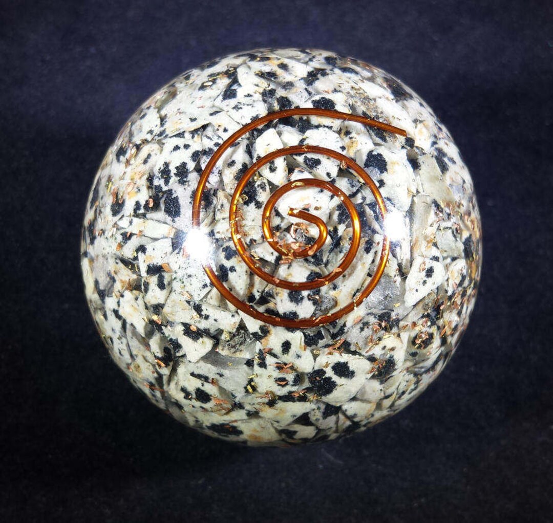 Medium (40-50mm) DALMATIAN JASPER Orgone Gemstone Sphere Orgone Sphere ...