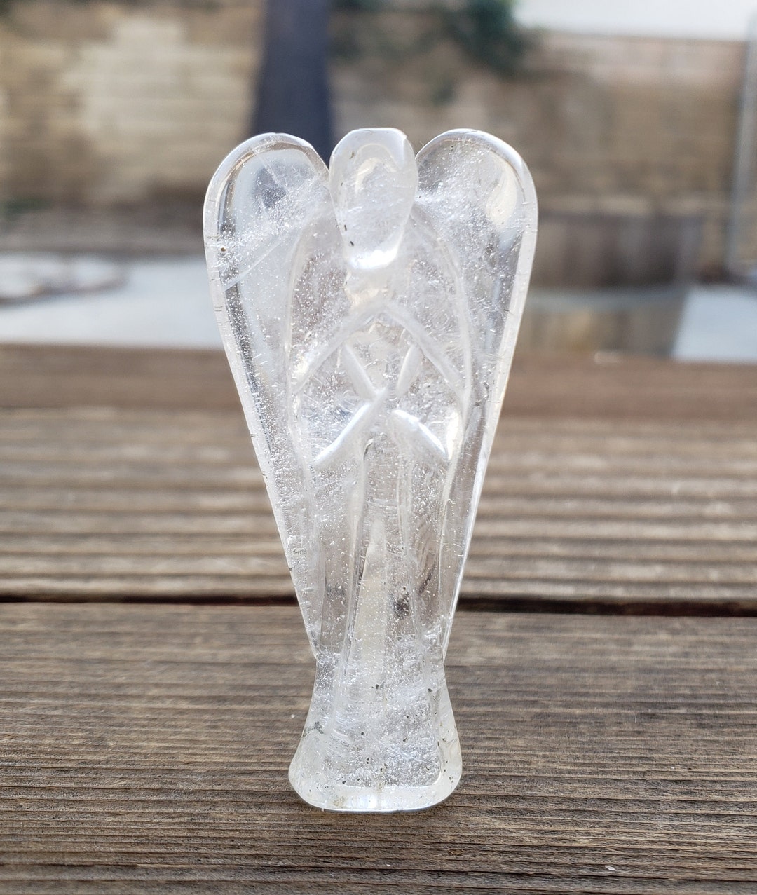 3" CLEAR QUARTZ ANGEL Natural Handcarved Stone Gemstone - Etsy