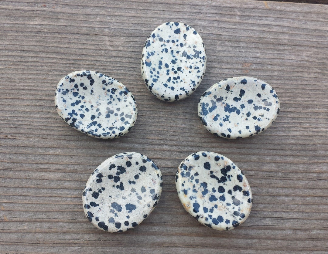 DALMATIAN JASPER Worry Stone Natural Stone Hand Carved Gemstone Worry ...