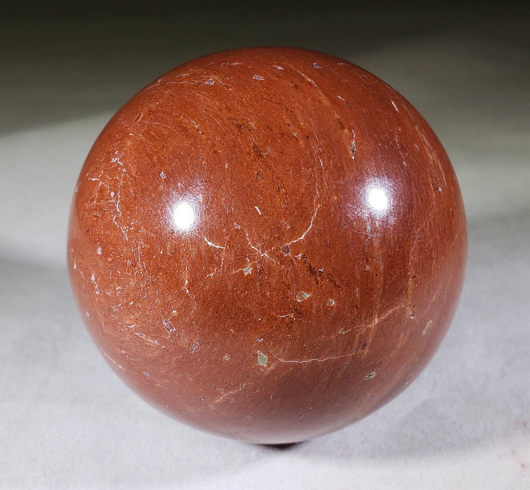 LARGE RED JASPER Sphere Natural Stone Hand Carved Gemstone Sphere 52mm ...
