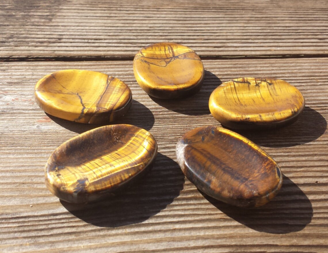 TIGER EYE Worry Stone Natural Stone Hand Carved Gemstone Worry - Etsy