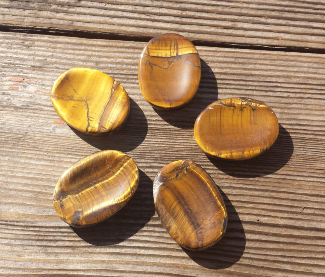 TIGER EYE Worry Stone Natural Stone Hand Carved Gemstone Worry Stone - Etsy