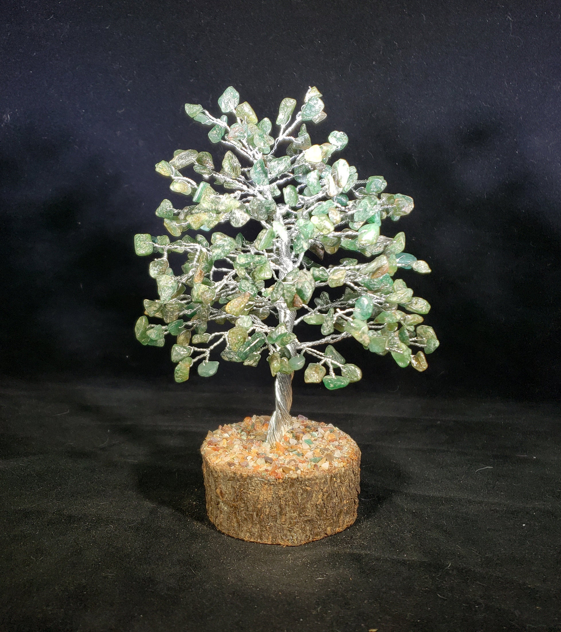 Natural JADE STEP Style Gemstone Chip Tree With 300 Stones Crystal Tree ...