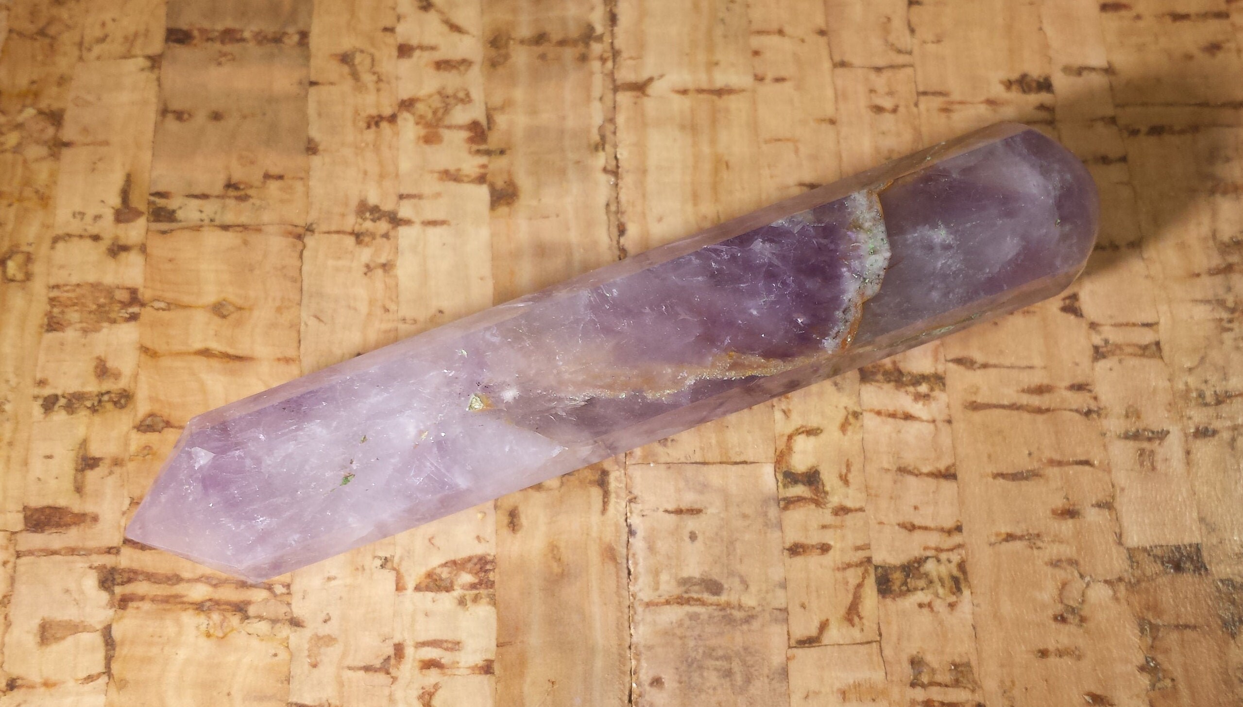 AMETHYST 8 Faceted Gemstone Massage Wand Stone Crystal Wand [30]