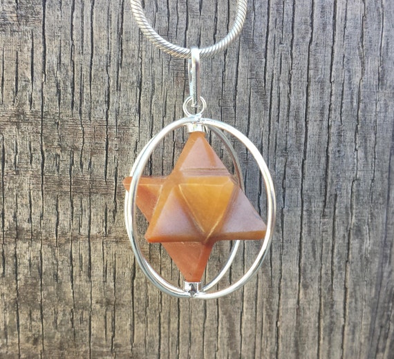 Natural RED AVENTURINE Merkaba Pendant Gemstone Merkaba | Etsy