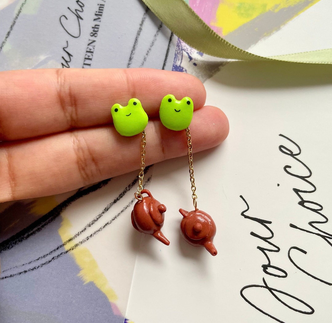Frog & Teapot Dangle Earrings Inspired by Seventeen's Minghao- THE8 ...