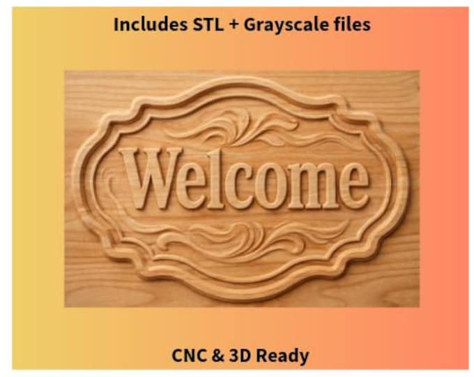 Welcome Sign, 3D Relief STL File for CNC Router Carving - Etsy Canada