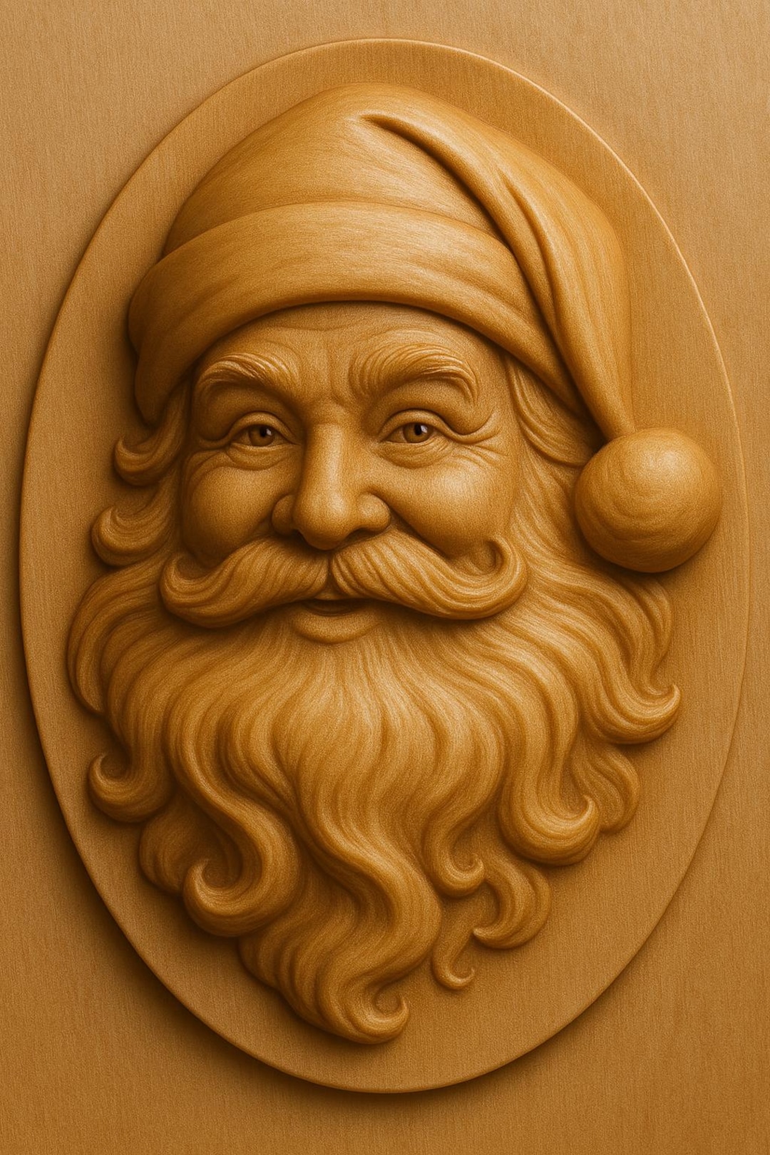Santa Claus Bas-relief STL + Grayscale Image | 3D CNC Carving File ...