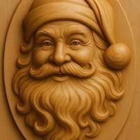 Santa Clock STL – 3D CNC Christmas Relief Model – Festive Holiday ...