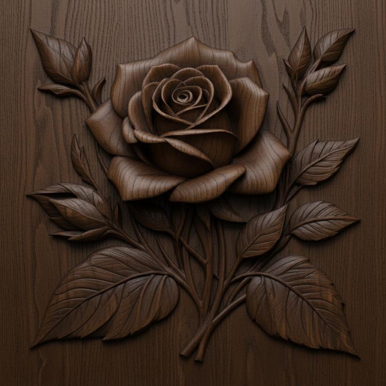 Rose Relief Model - CNC - 3D Printing Bundle | Lithophane STL Set ...