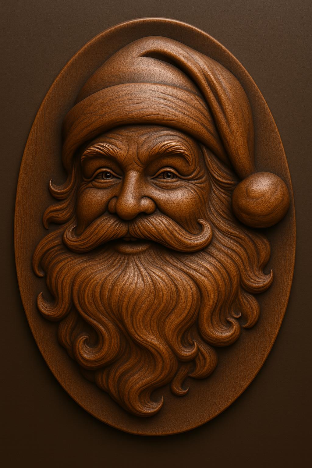 Santa Claus Bas-relief STL + Grayscale Image | 3D CNC Carving File ...