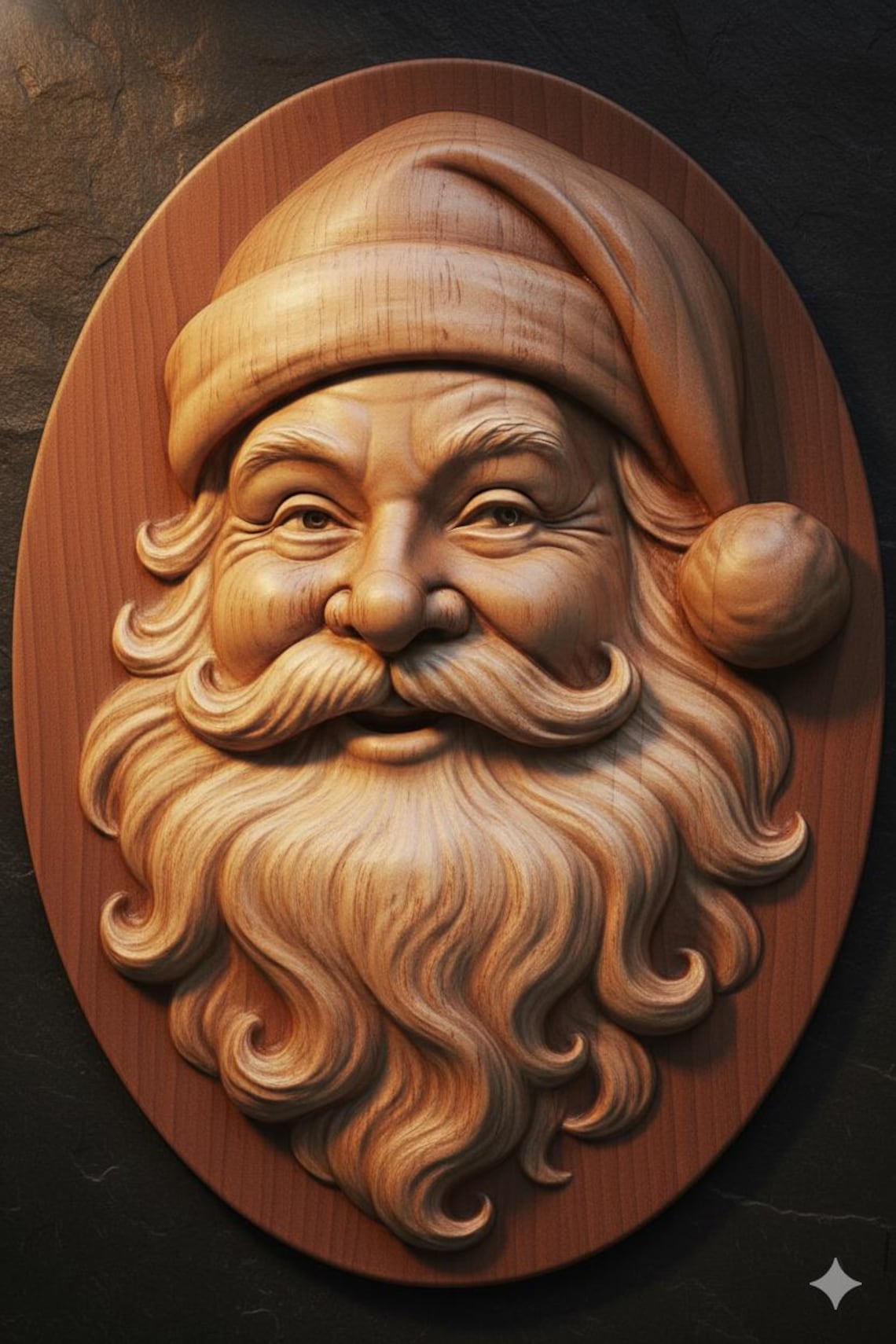 Santa Claus Bas-relief STL + Grayscale Image | 3D CNC Carving File ...