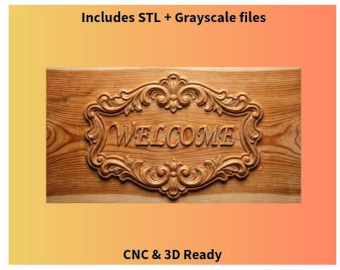 Welcome Sign, 3D Relief STL File for CNC Router Carving - Etsy Canada