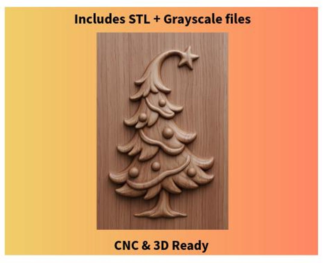 Crooked Christmas Tree #3 – CNC Bas-relief & 3D Model | STL + Grayscale ...