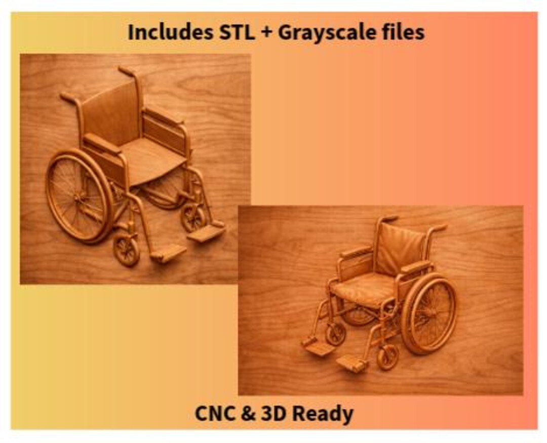 Wheelchair Bas-relief CNC Models | Accessible Mobility Wood Carving ...