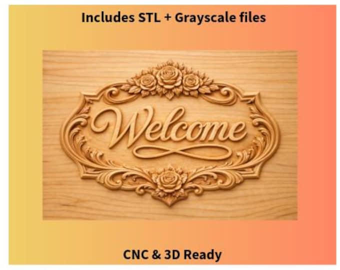 Welcome Sign, 3D Relief STL File for CNC Router Carving - Etsy Canada