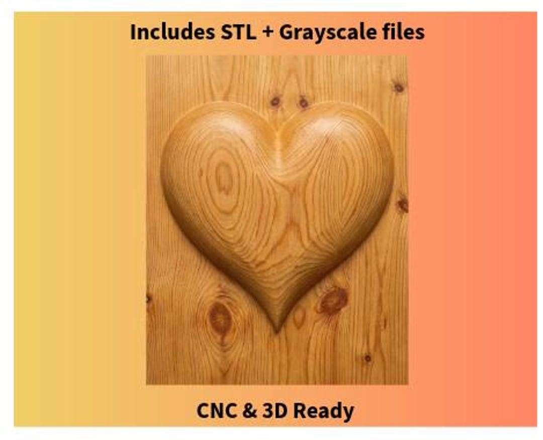 Deep Sculpted Balloon Heart CNC Relief | 3D Valentine Heart | STL ...