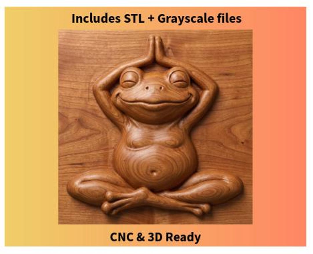 Yoga Frog Relief Model – CNC - 3D Printing Bundle | Lithophane STL Set ...