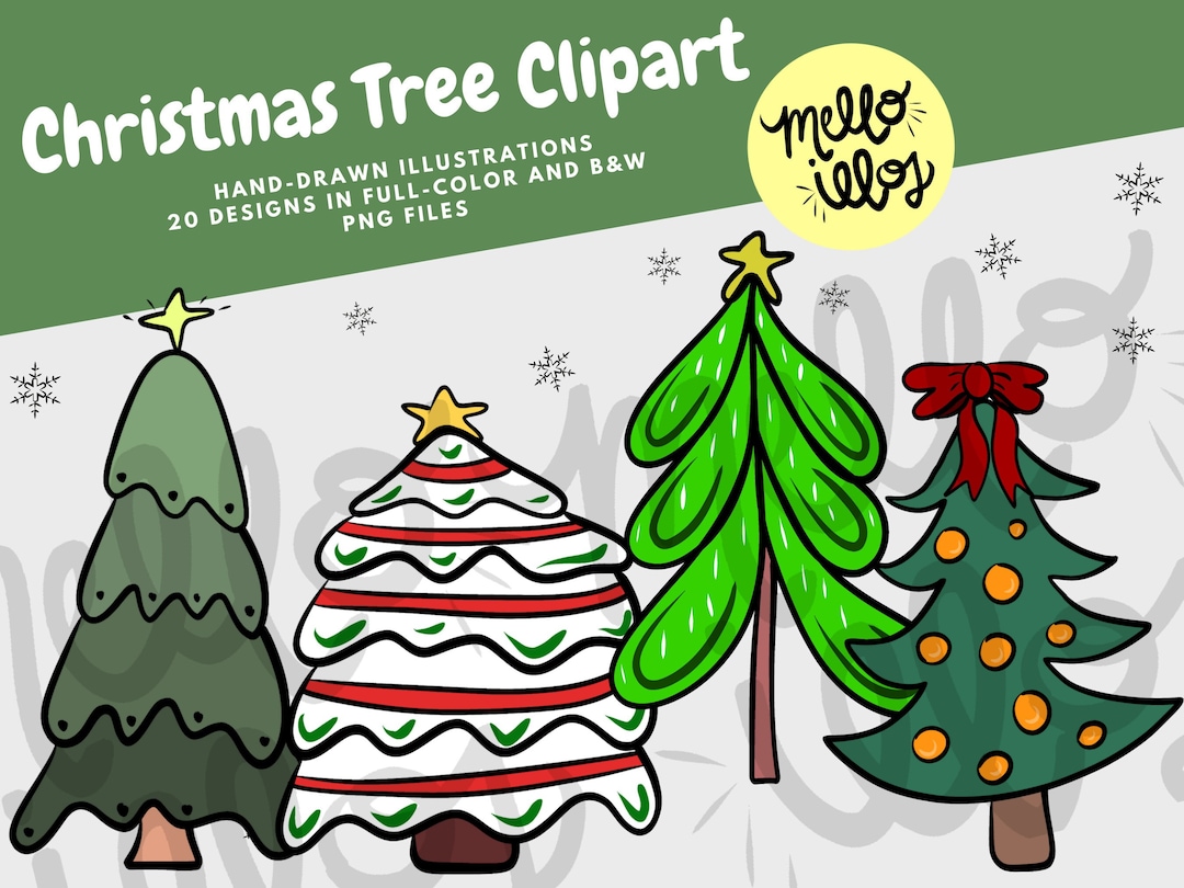 Christmas Trees Clipart, Clip Art, PNG, Illustrations, Nature, Xmas ...