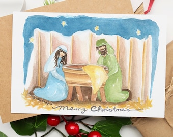 Savior is Born Watercolor - Etsy