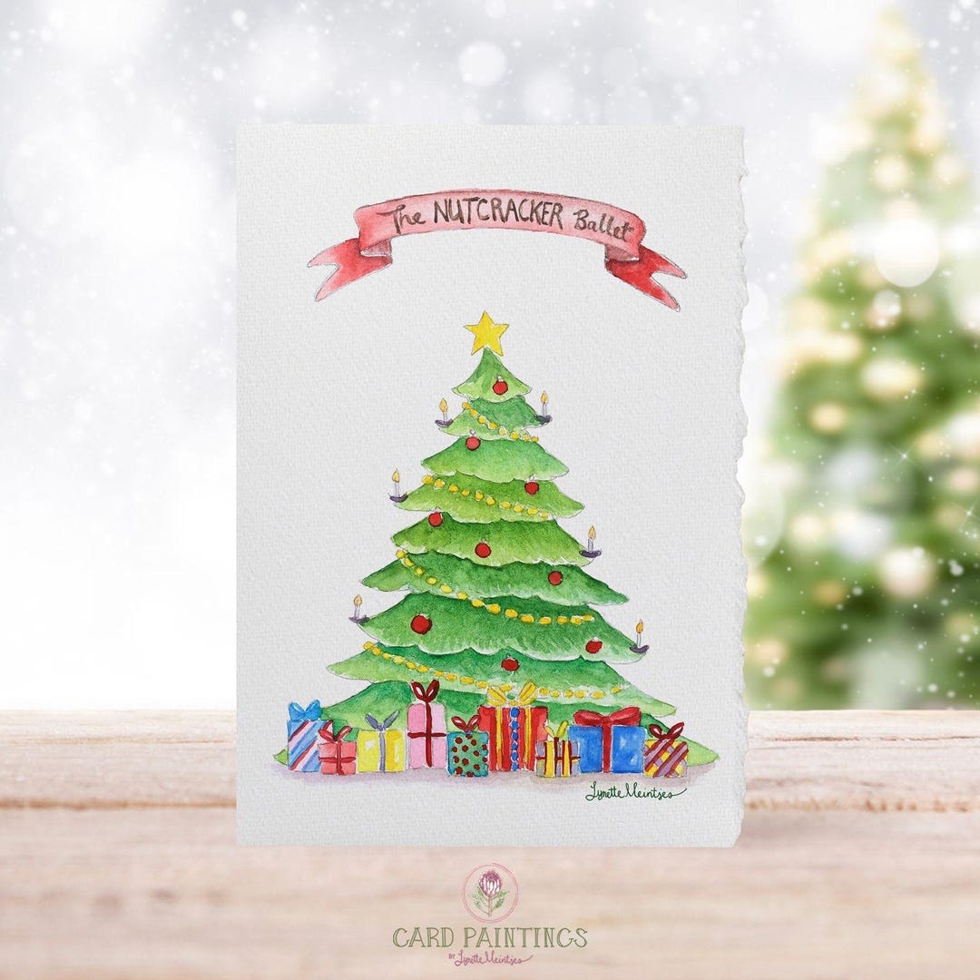 The Nutcracker Christmas Tree, Ballet, 5x7, Watercolor Cards ...