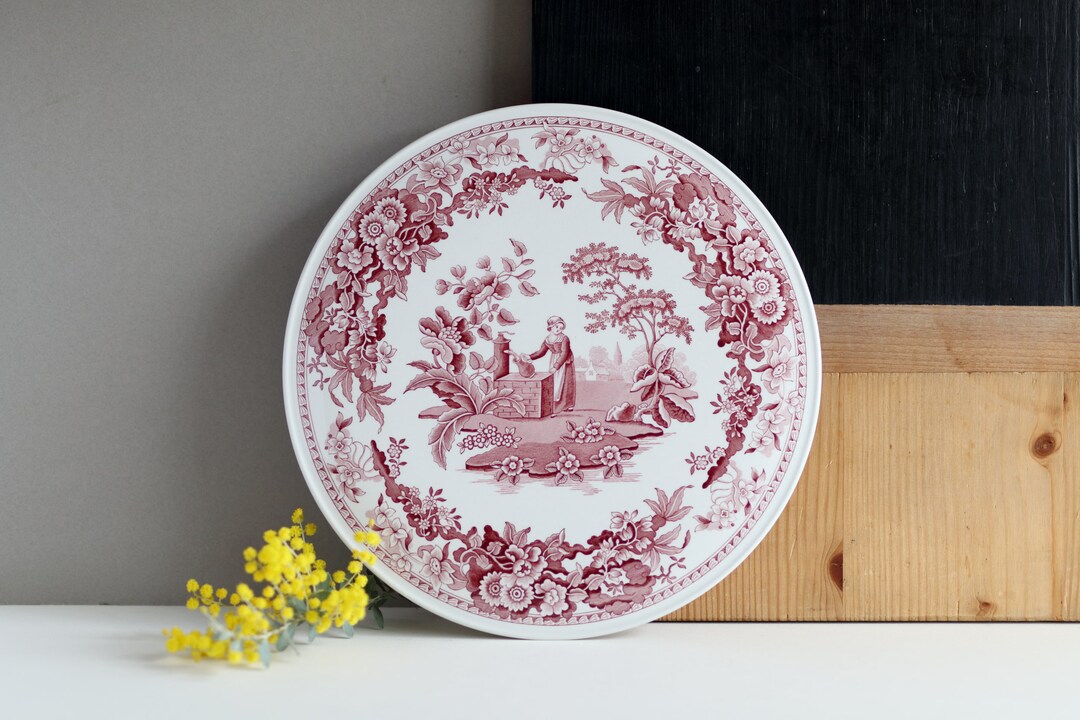 Spode Cake Plate Girl at the Well - Etsy