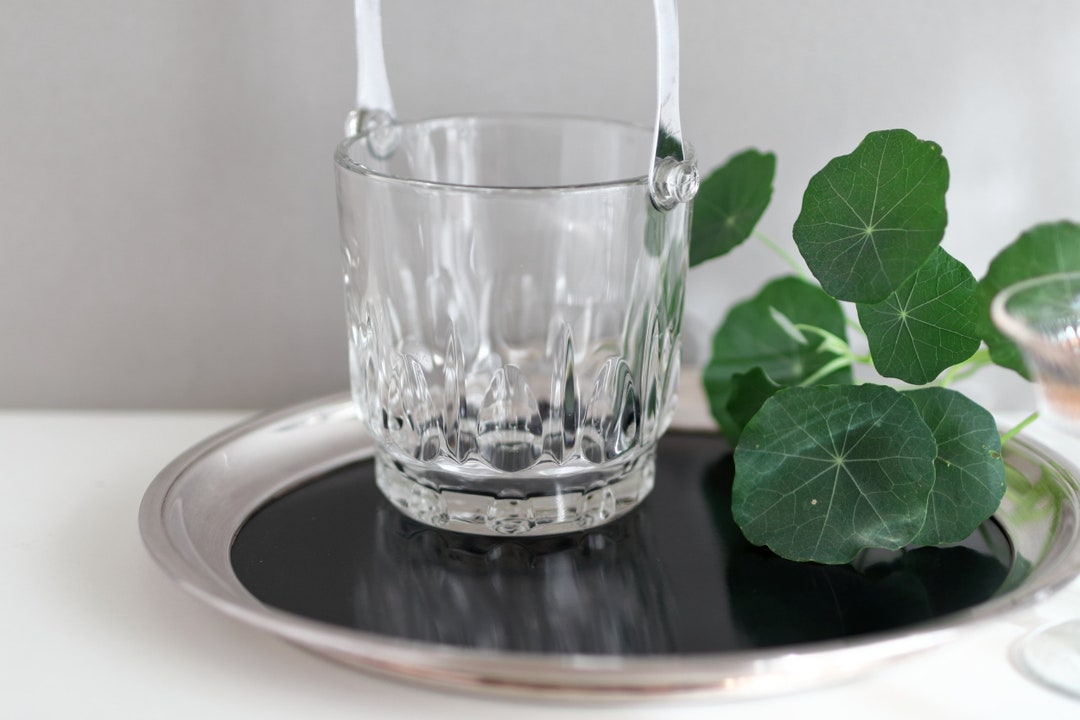 Small Glass Ice Bucket With Metal Handle - Etsy