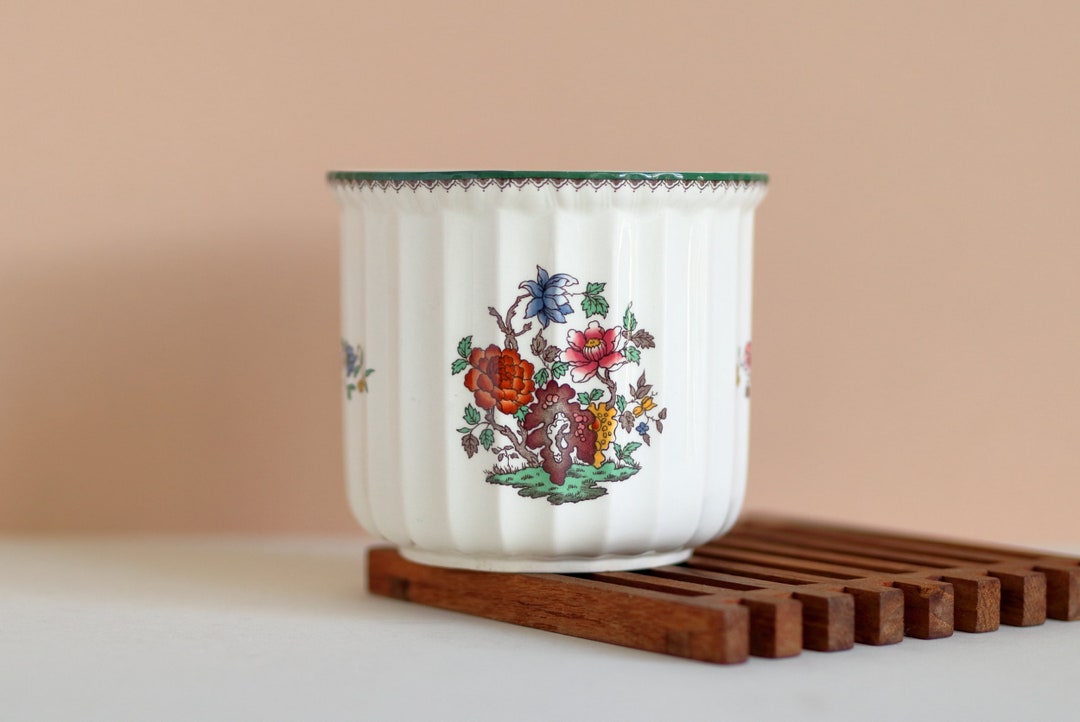 Vintage Spode China Rose Ceramic Pot - Etsy