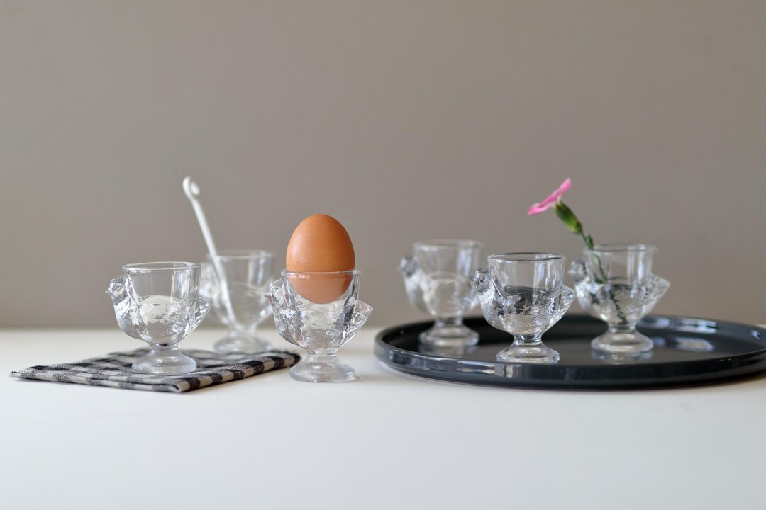 Glass Chicken Egg Cups Set of 6 - Etsy