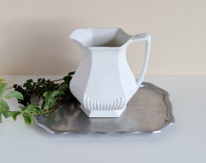 Adams & Sons Ironstone Pitcher 8" - Etsy