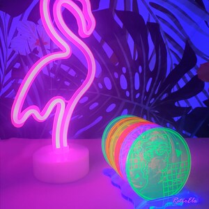 Fluorescent UV Acrylic Coaster Set-vaporwave City Retro Decor 80s 90s ...