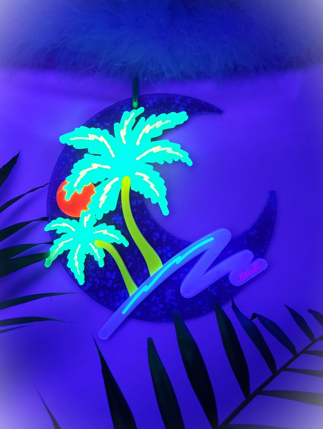 Coastal Moonwave-made to Order-crescent Moon Acrylic Art Wall Hanging ...