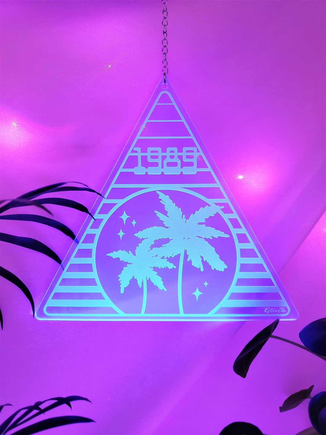 Personalized Year Sign-vaporwave Acrylic Triangle Wall Engraved Art ...