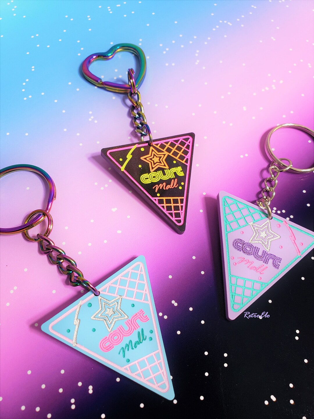 Mall Court Inspired Keychain Retro Keyring 80s Keychain 90s Keychain ...