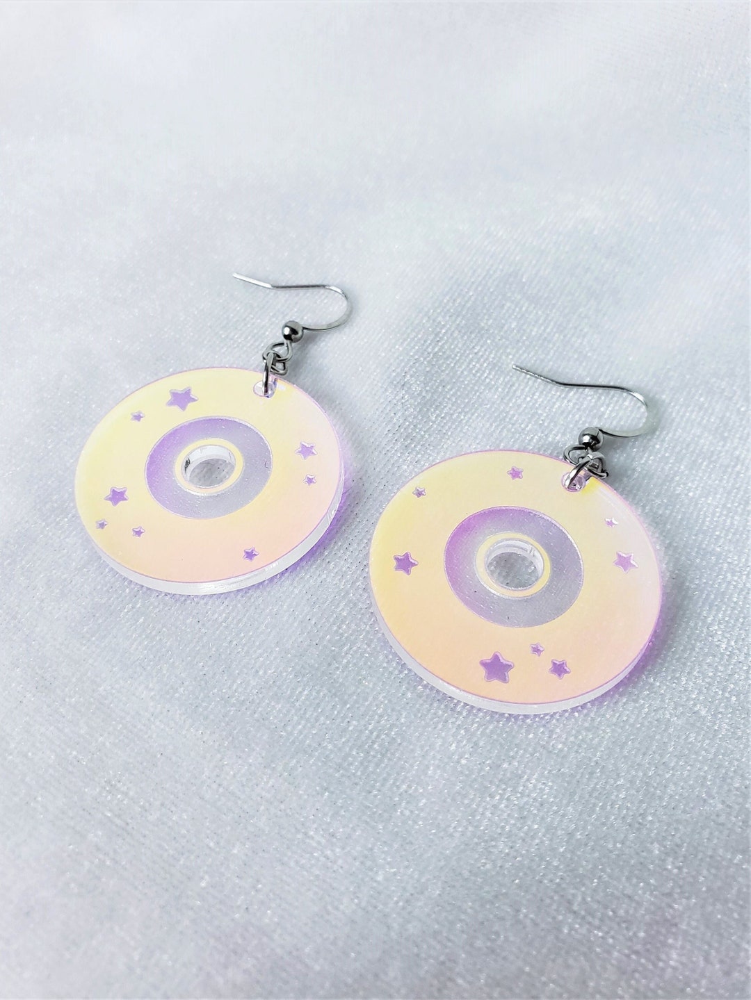 Mini Iridescent CD Earrings | Retro | 80s | 90s | Tech Jewelry | Music ...