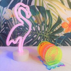 Fluorescent UV Acrylic Coaster Set-vaporwave City Retro Decor 80s 90s ...