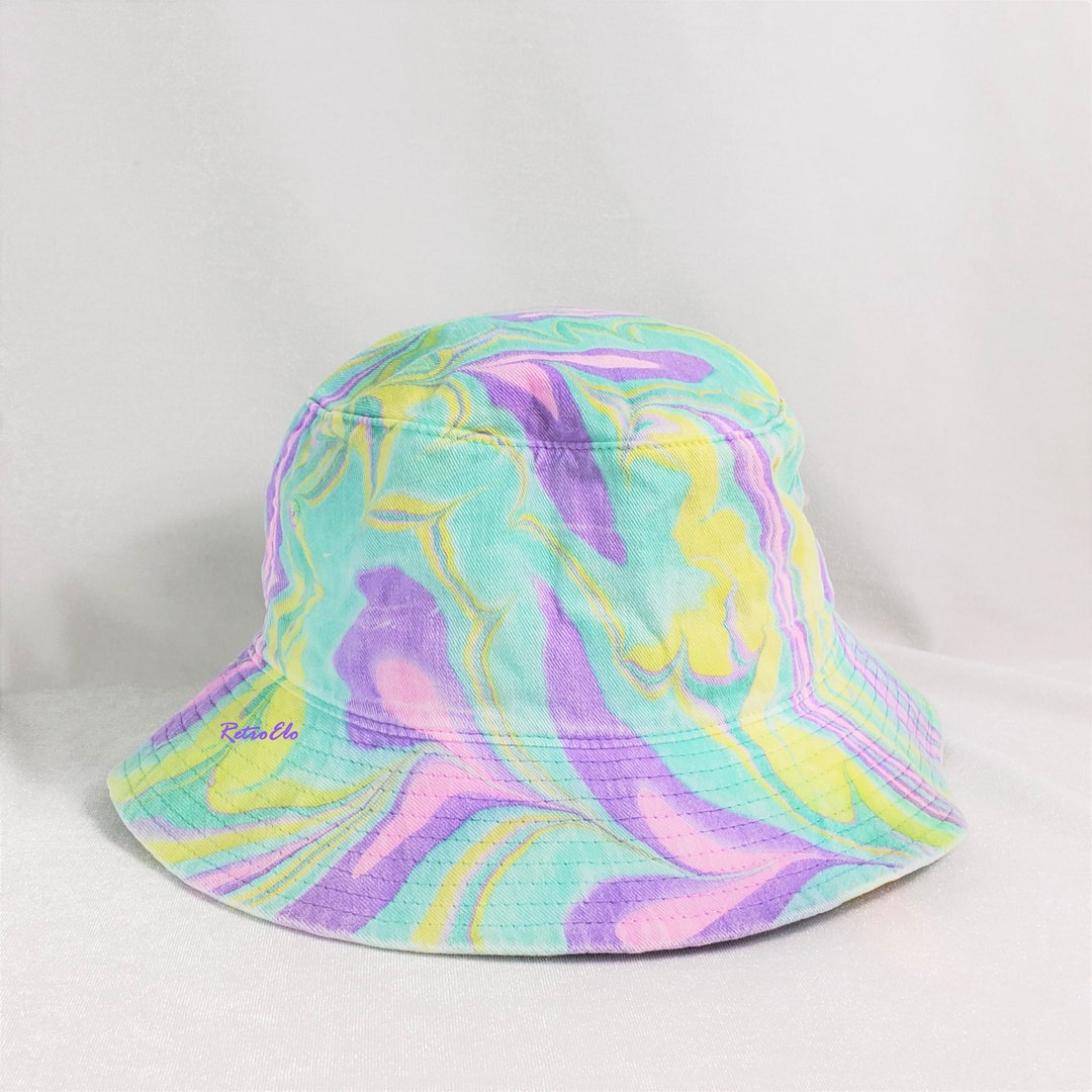 Marble Heart Bucket Hat, One of a Kind Hat, Trippy Hat, Marble Hat ...
