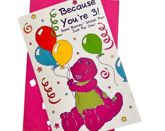 Barney Birthday Card - Etsy