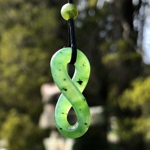 Canadian Nephrite Jade Infinity Twist Pendant - Natural Jade - Jade ...